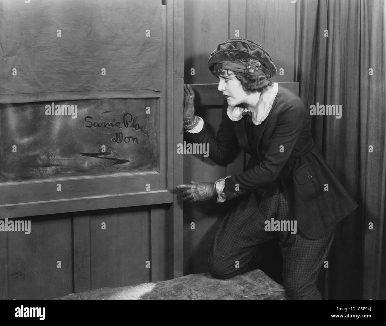 Eavesdropping at door hi-res stock photography and images - Alamy