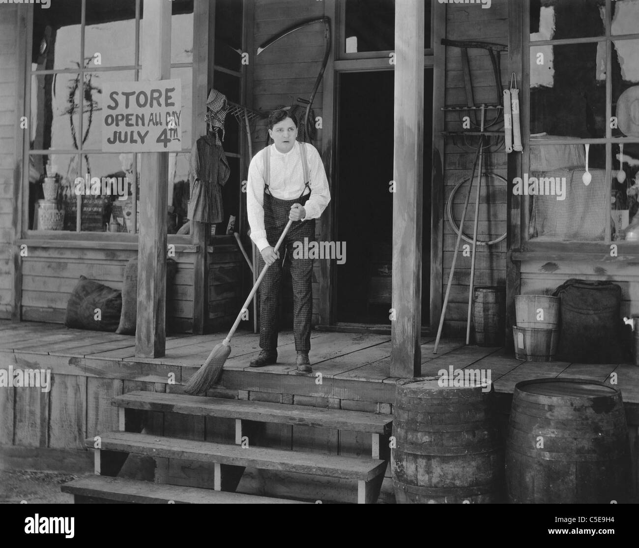 Sign board in front Black and White Stock Photos & Images - Alamy