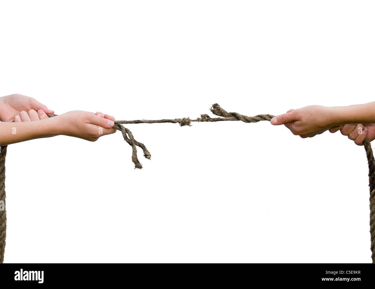 Hands breaking rope hi-res stock photography and images - Alamy