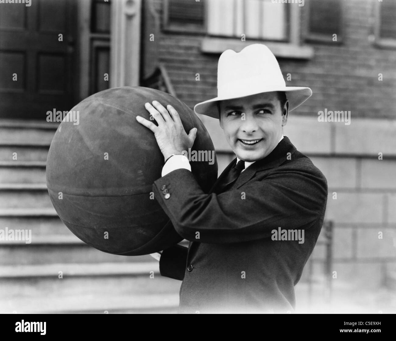 Smiling man hat in Black and White Stock Photos & Images - Alamy