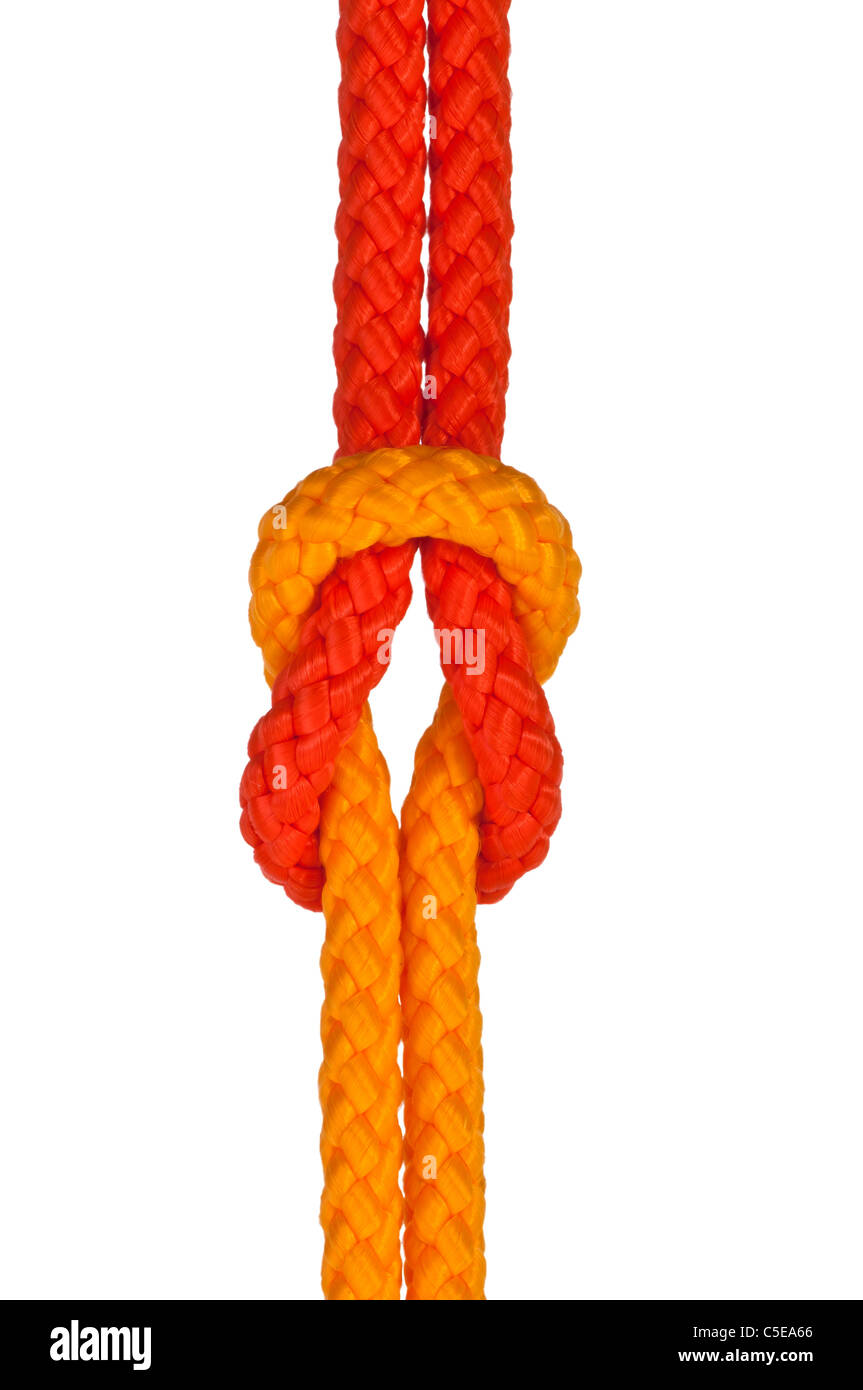 strong knot tied by a rope isolated on a white background Stock Photo ...