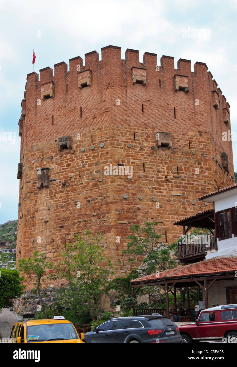 The Red Tower in Alanya, Turkey Stock Photo - Alamy