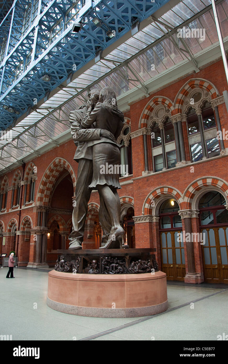 England, London, St Pancras railway station on Euston Road, The Meeting ...