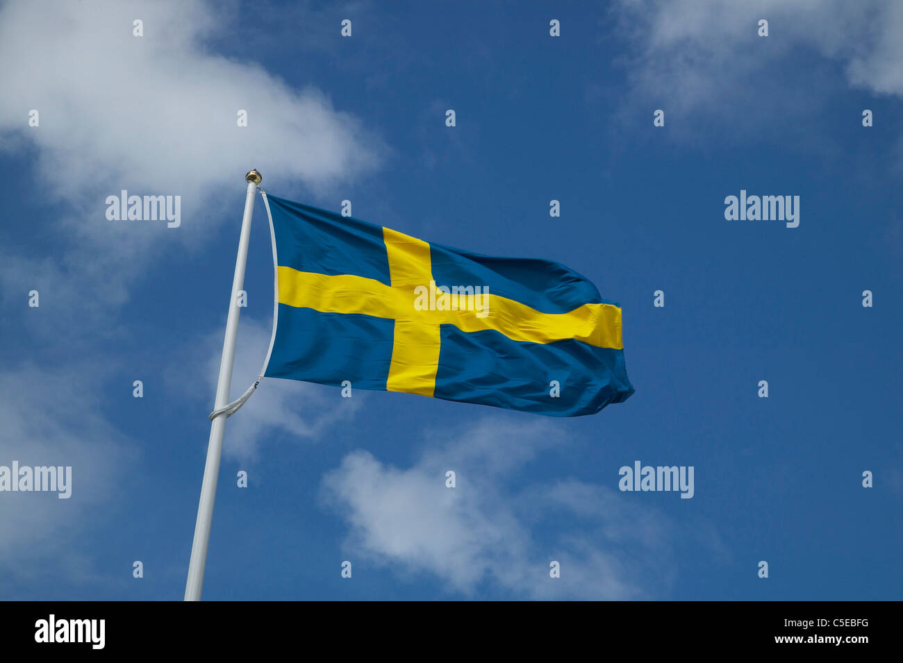 Swedish flag blue yellow cross hi-res stock photography and images - Alamy