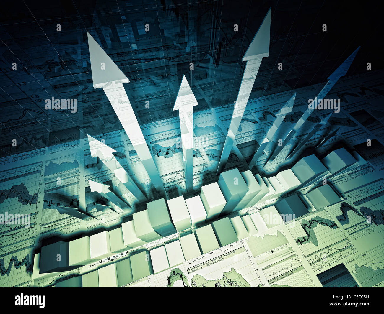 fine 3d image of growing arrows and business chart Stock Photo - Alamy