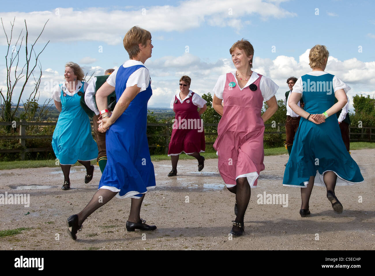 Shrewsbury Lasses; Female Morris Dancers, costume detail and people ...