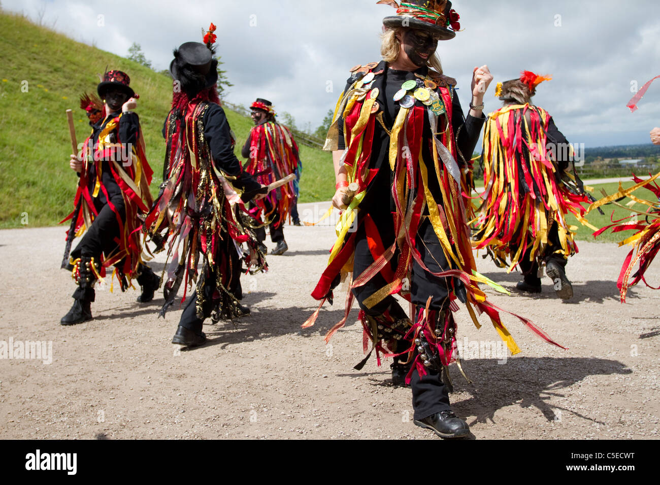 Black faced Morris Dancers, Morris Dancers, detail and people, clothing ...