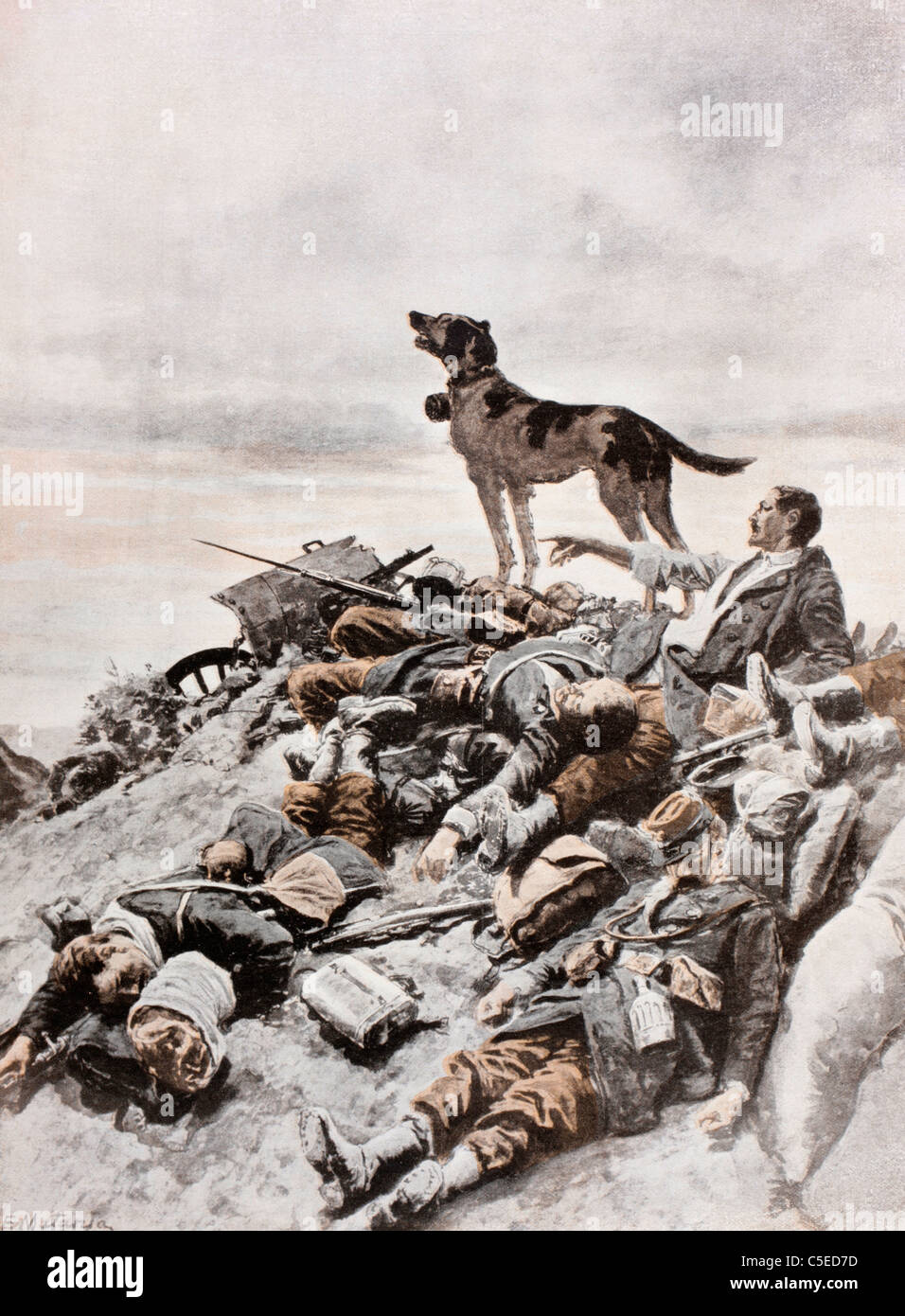 Cross With Dog Tags Drawing