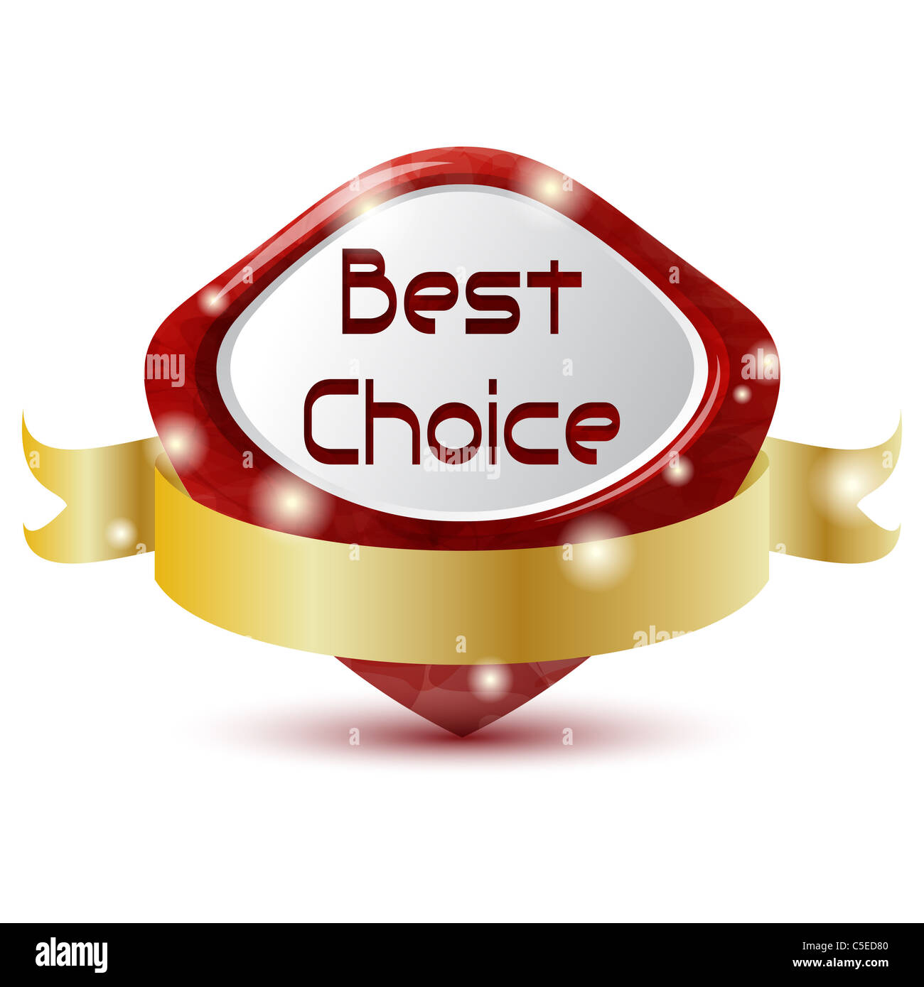 red best choice symbol with golden ribbon Stock Photo - Alamy