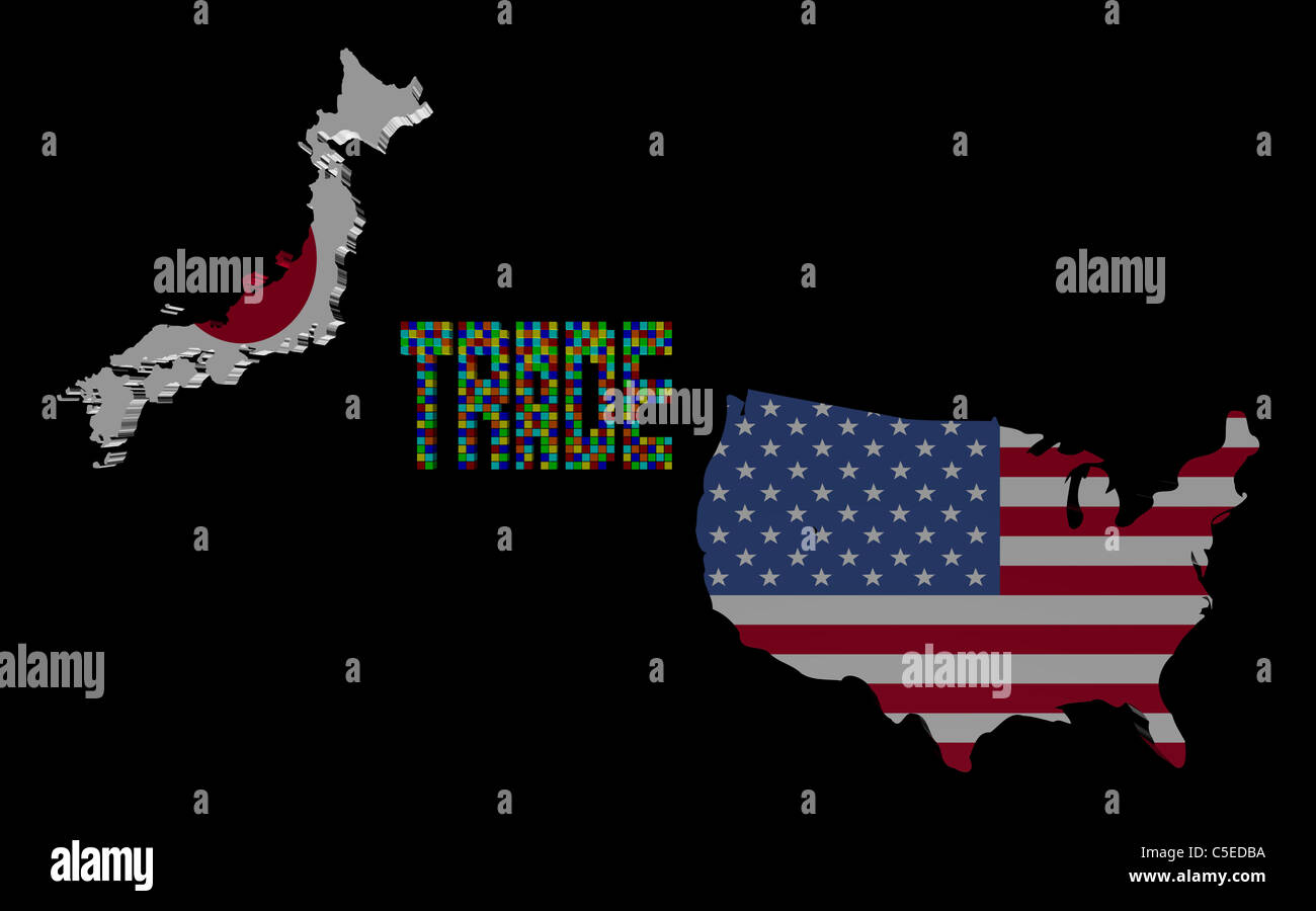 Flags of usa and japan hi-res stock photography and images - Alamy