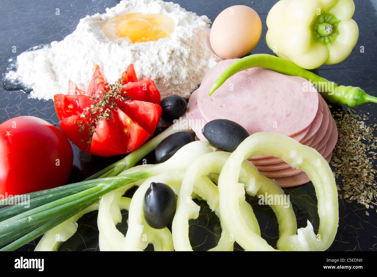 Pizza ingredients hi-res stock photography and images - Alamy