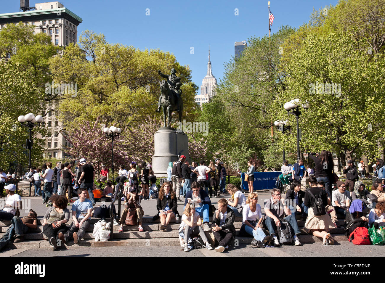Union Square and George Washington Statue at 14th street, NYC Stock ...