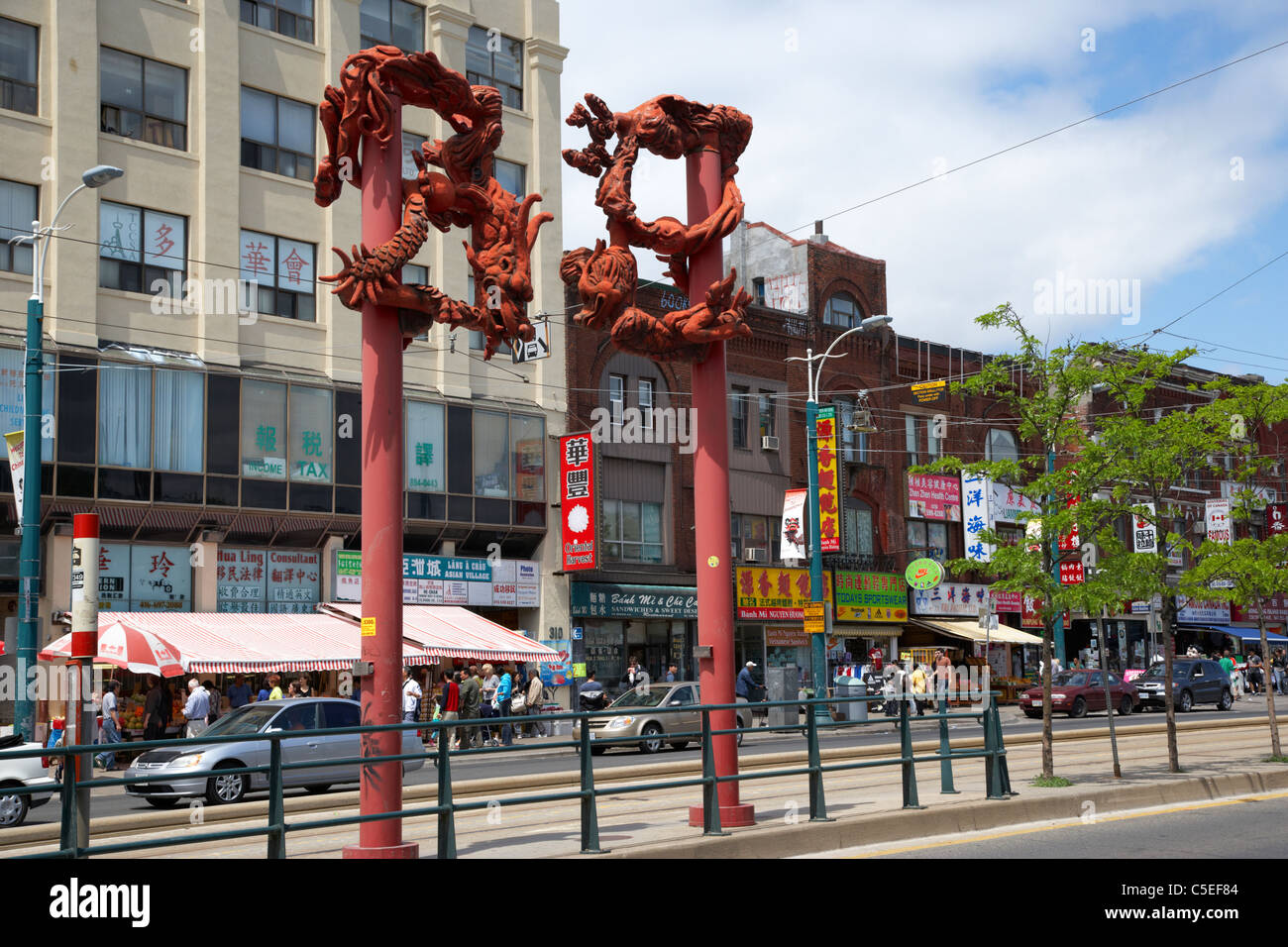 chinese dragons chinatown markers spadina avenue downtown toronto ...