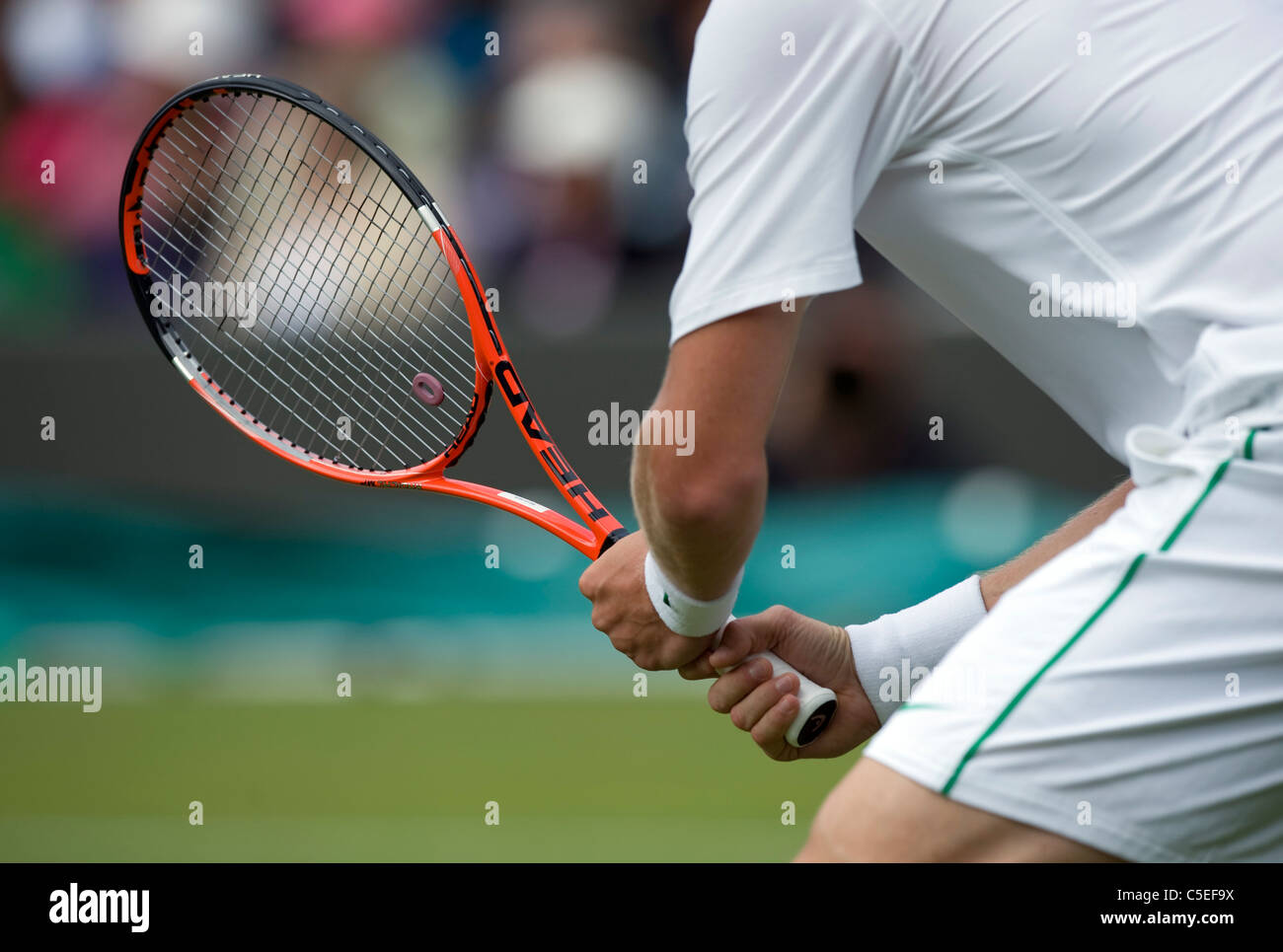 Player holding racket detail during the 2011 Wimbledon Tennis ...