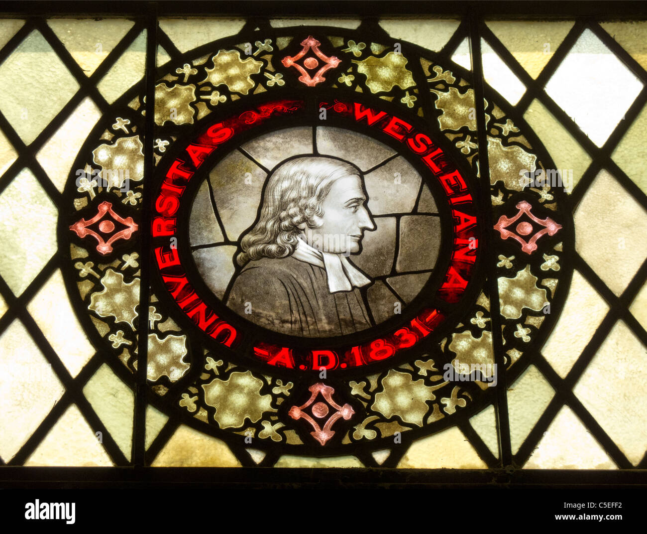 Wesleyan University stained glass window Stock Photo - Alamy