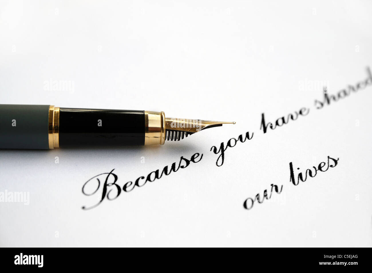 Fountain pen and handwriting Stock Photo - Alamy