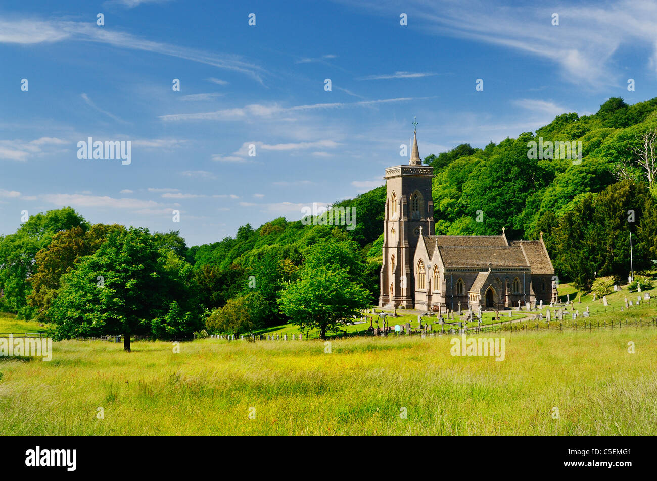 The Church of St Audries, also known as St Ethelreds, at West Quantoxhead at the foot of the ...