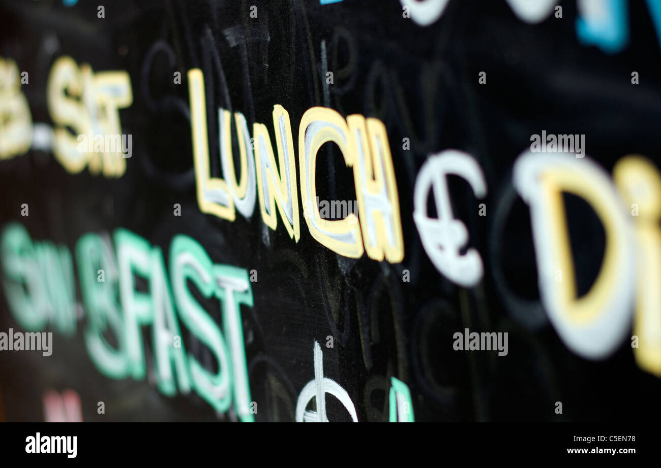 Lunch Board of Restaurant Cowes, Isle of Wight, England, UK, GB Stock ...