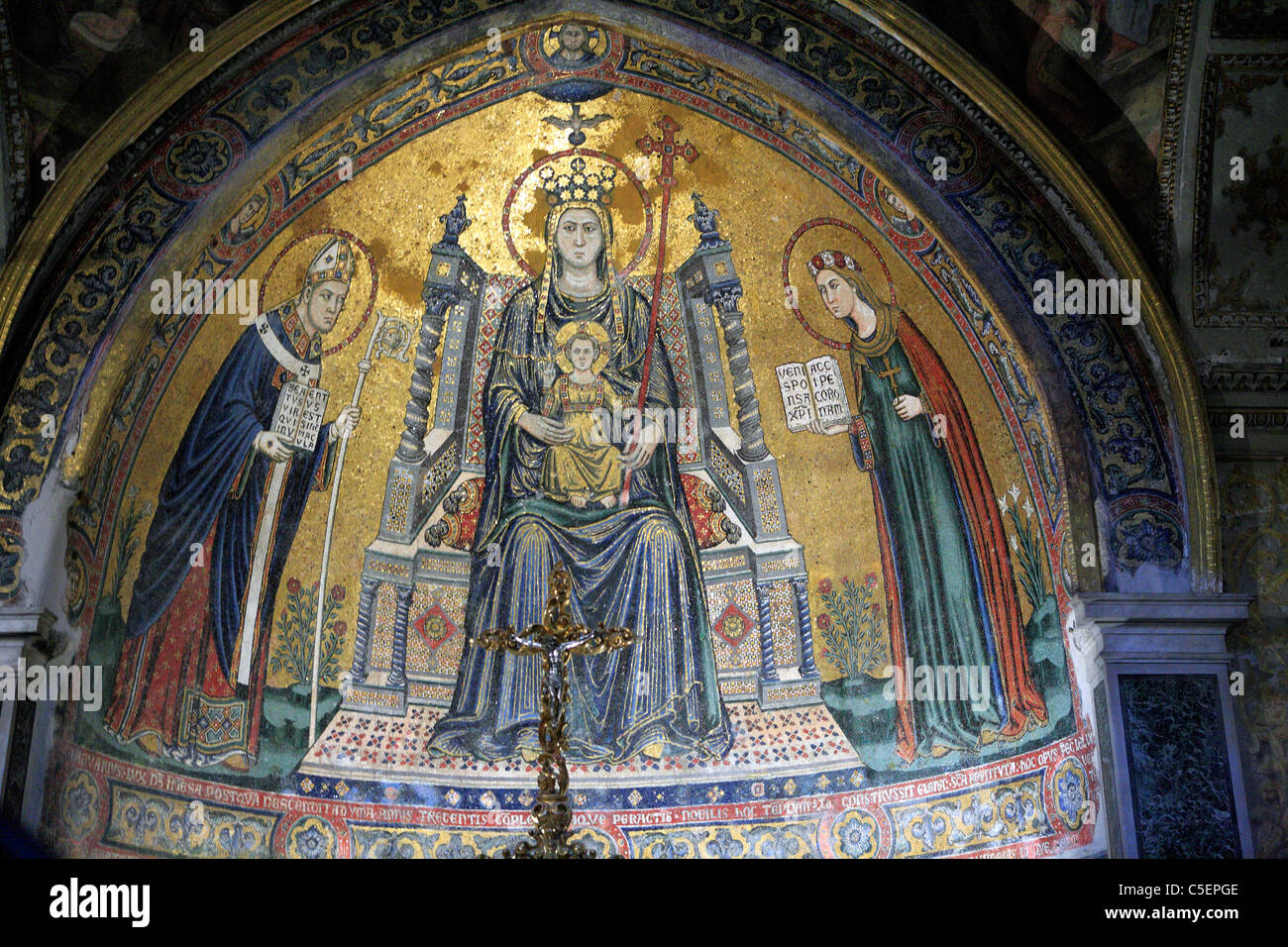Mosaic (14th century), Cathedral, Basilica of Santa Restituta, Naples ...