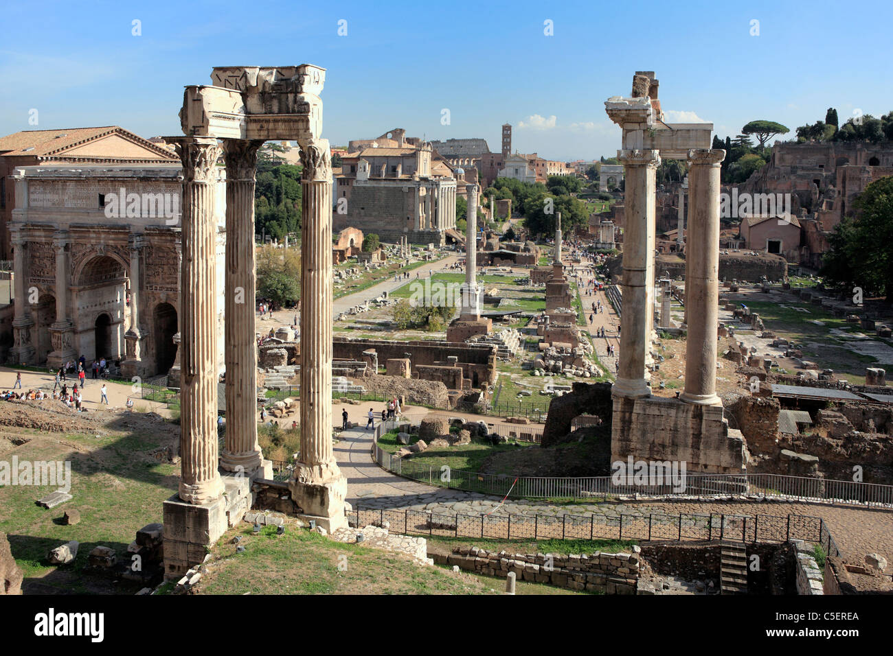View of Roman forum from Capitoline Museums, Rome, Italy Stock Photo ...