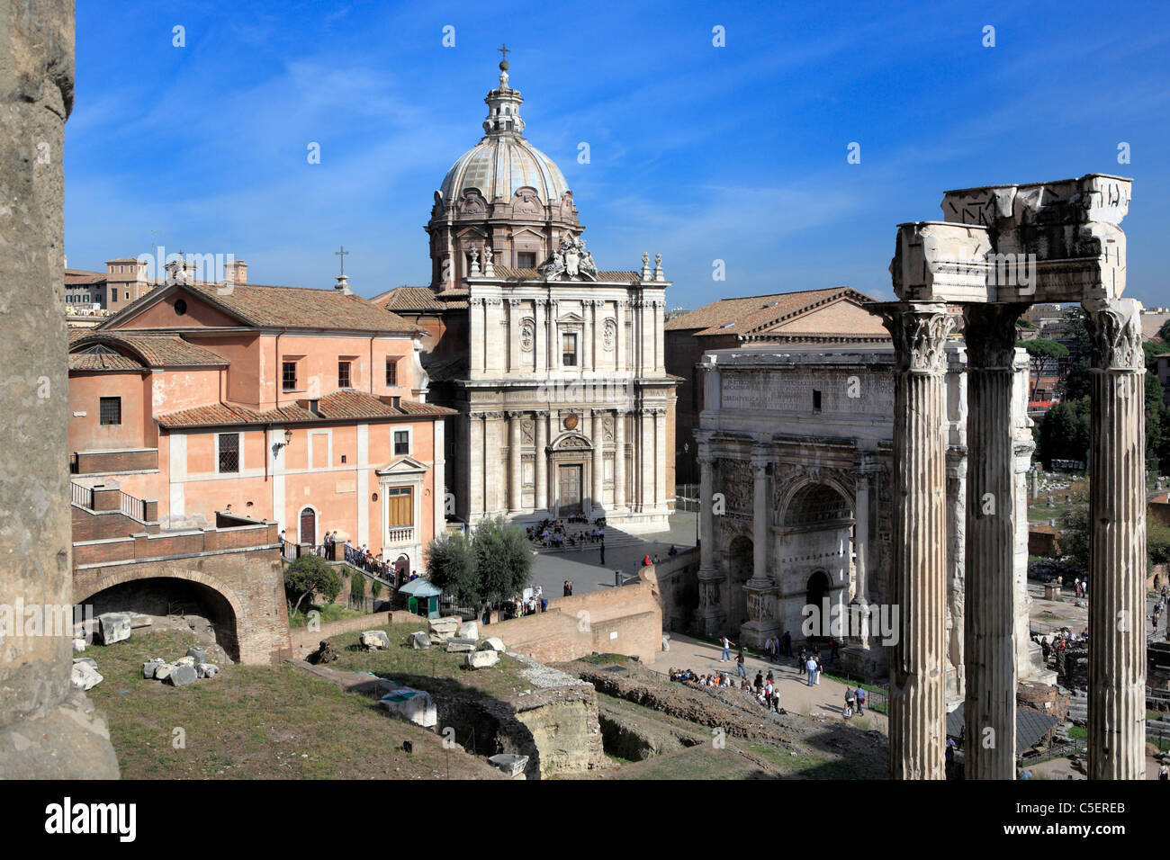 View of Roman forum from Capitoline Museums, Rome, Italy Stock Photo ...