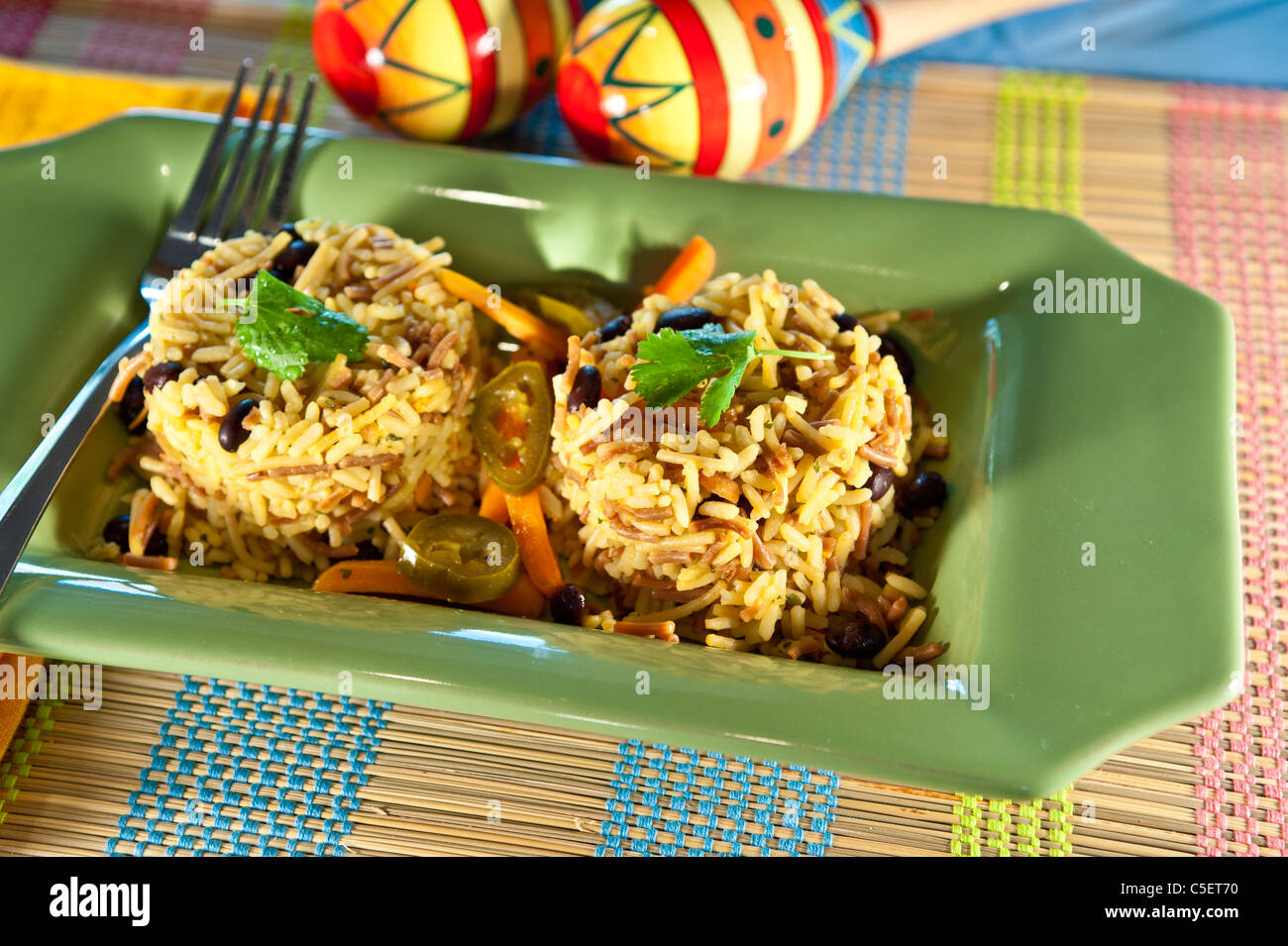 Santa Rita Brown Rice Pilaf side dish with carrots,black beans Stock ...