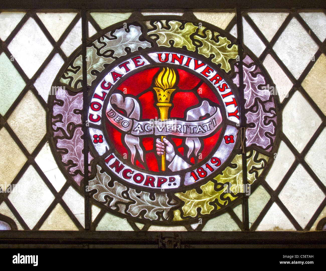 Colgate University stained glass window Stock Photo - Alamy