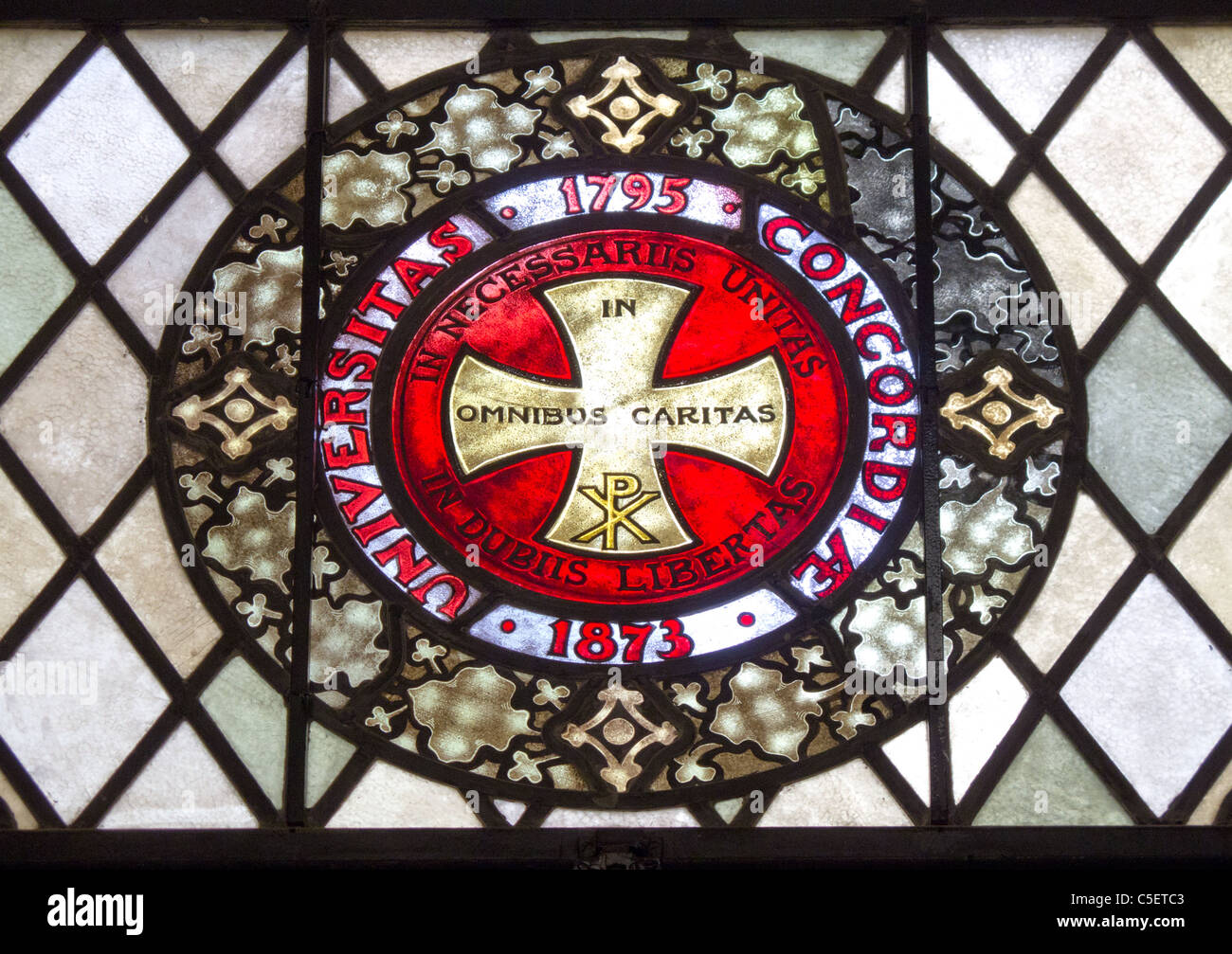Concord University stained glass window Stock Photo - Alamy