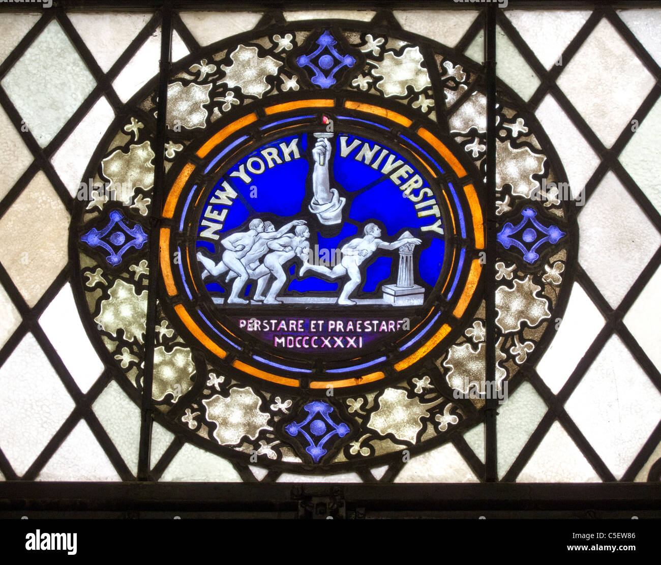 New York University stained glass window Stock Photo - Alamy