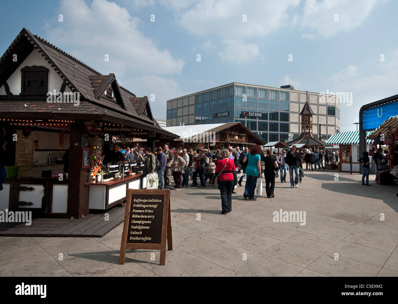 Market stalls in Alexanderplatz square Berlin, Germany Stock Photo - Alamy