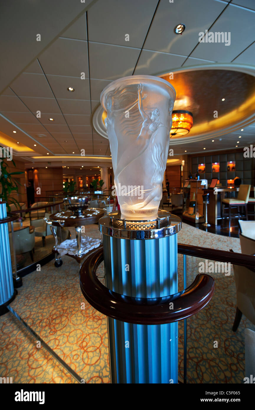 Mermaid light shade, Champagne Bar, Queen Mary 2 Cruise Liner Stock ...