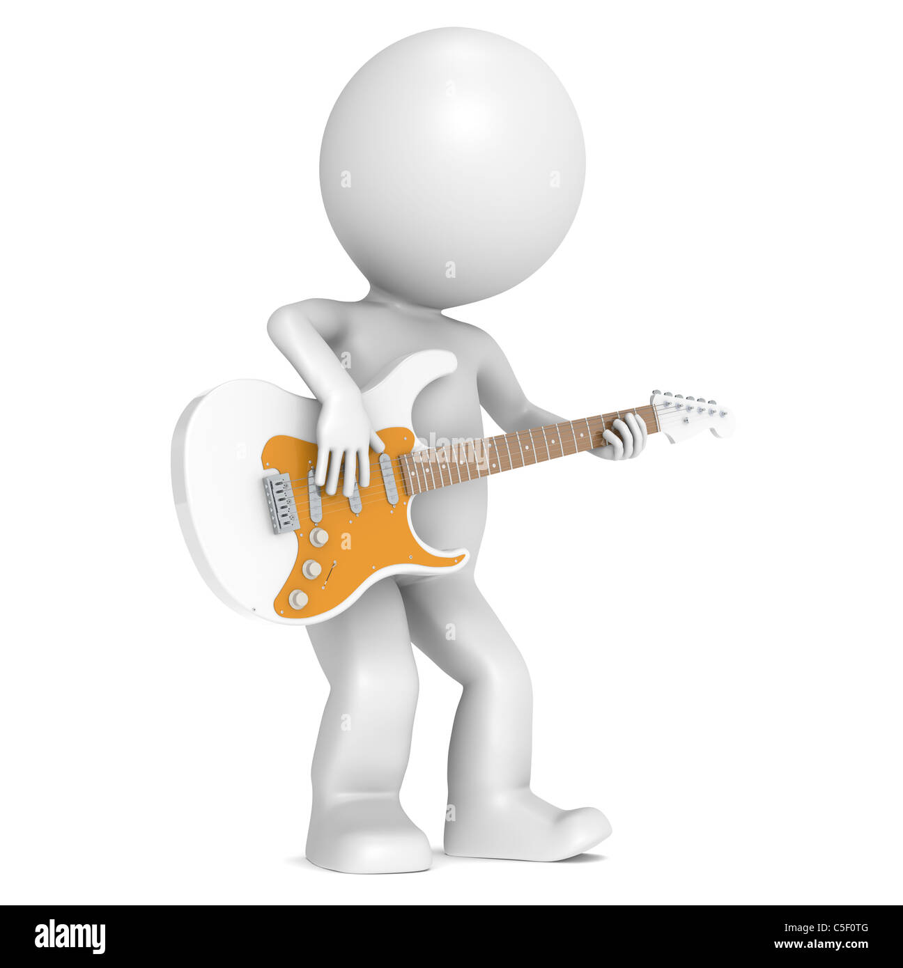 3D Little Human Character playing on an Electric Guitar Stock Photo - Alamy