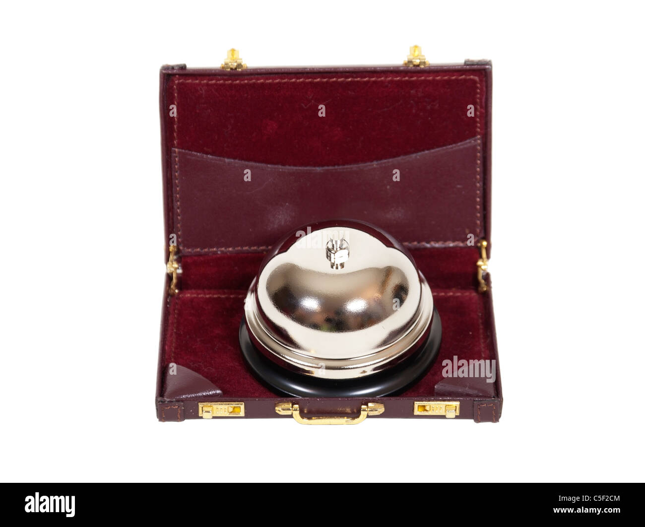 Customer service shown by a service bell in a briefcase - path included ...