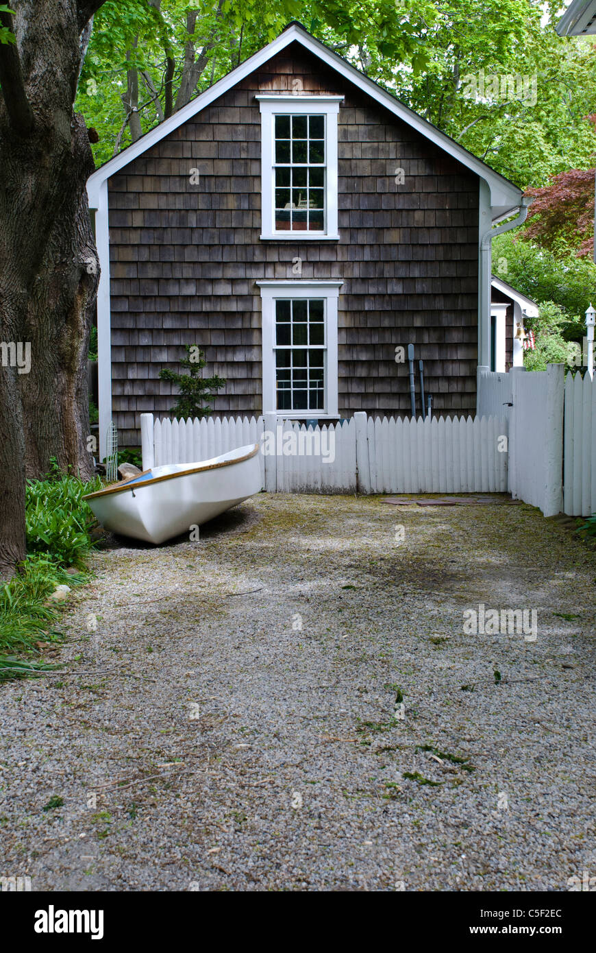 In Wickford it is common to see boats in driveways Stock Photo - Alamy