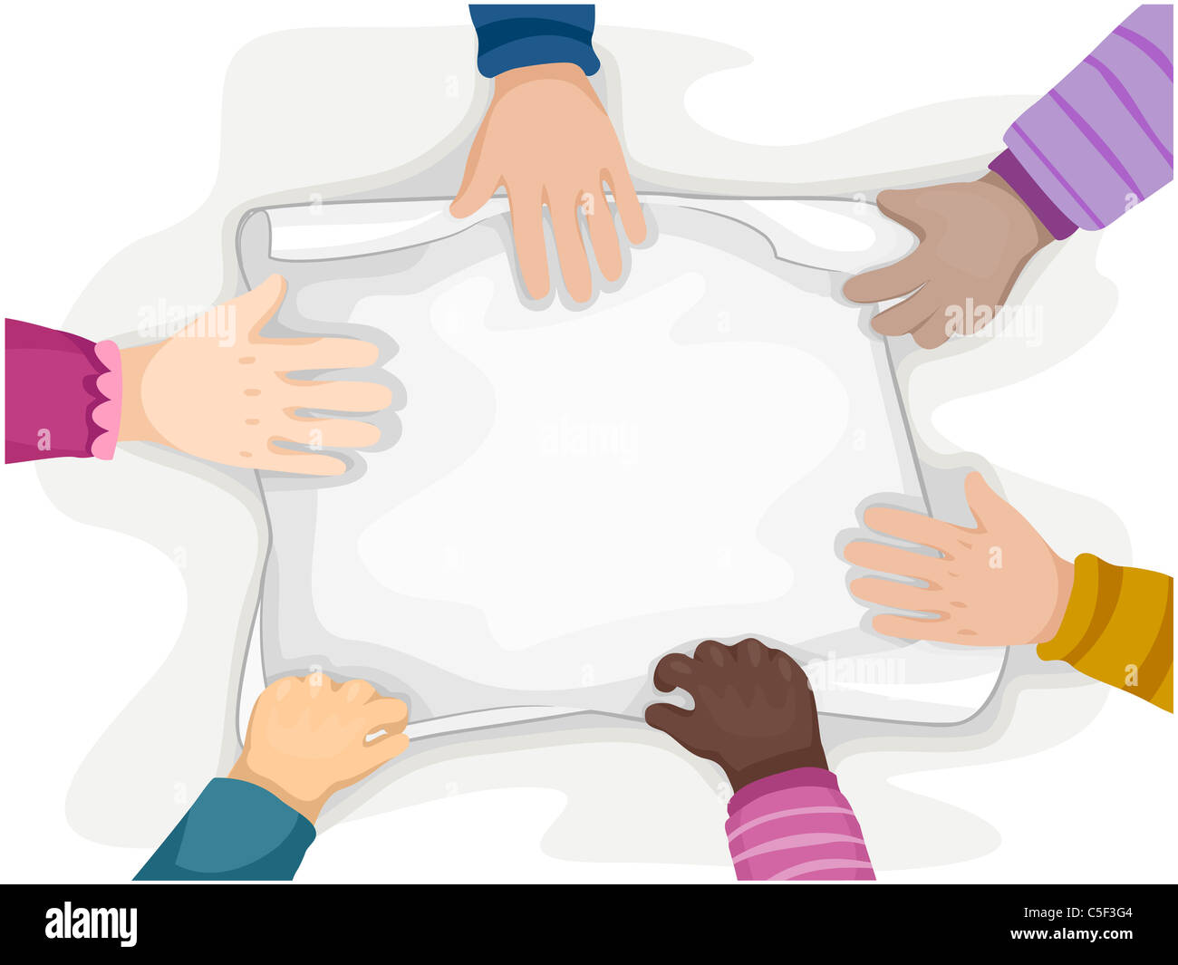 Children's Hands Opening a Piece of Paper Stock Photo - Alamy