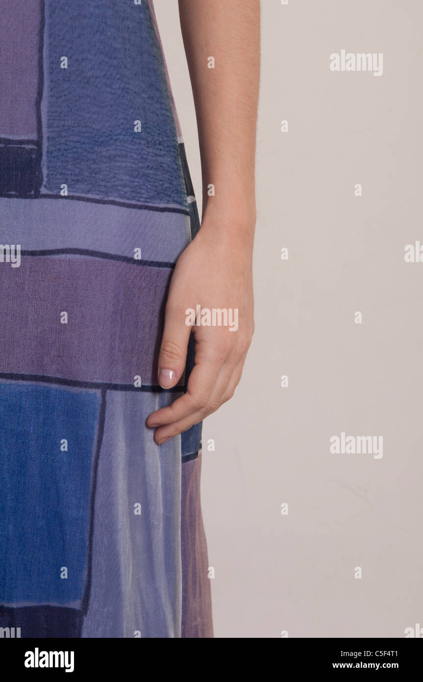 Detail of woman's hand waiting Stock Photo - Alamy