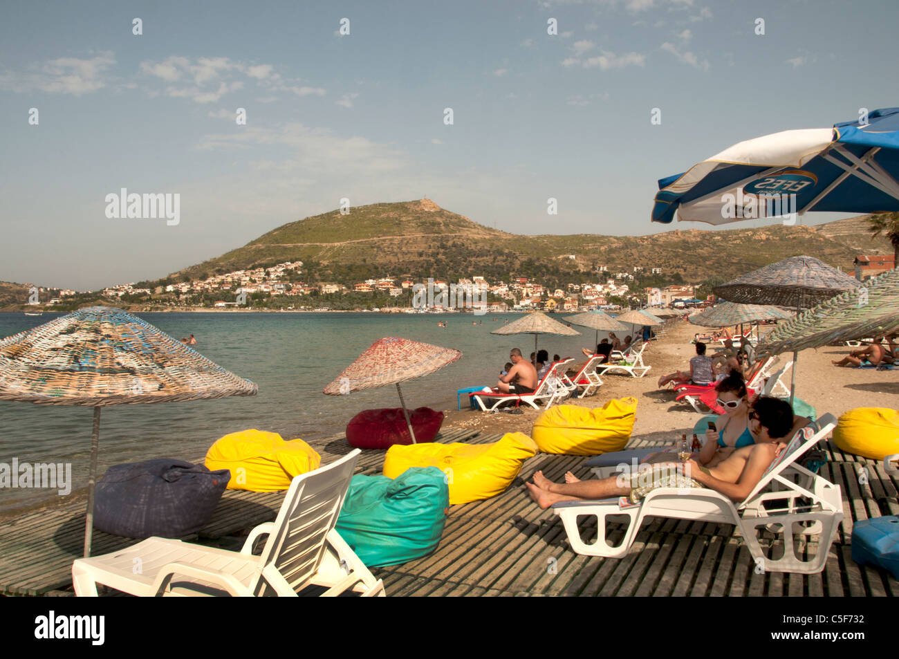 Yeni Foca Yenifoca Turkey beach sea swimming Stock Photo - Alamy