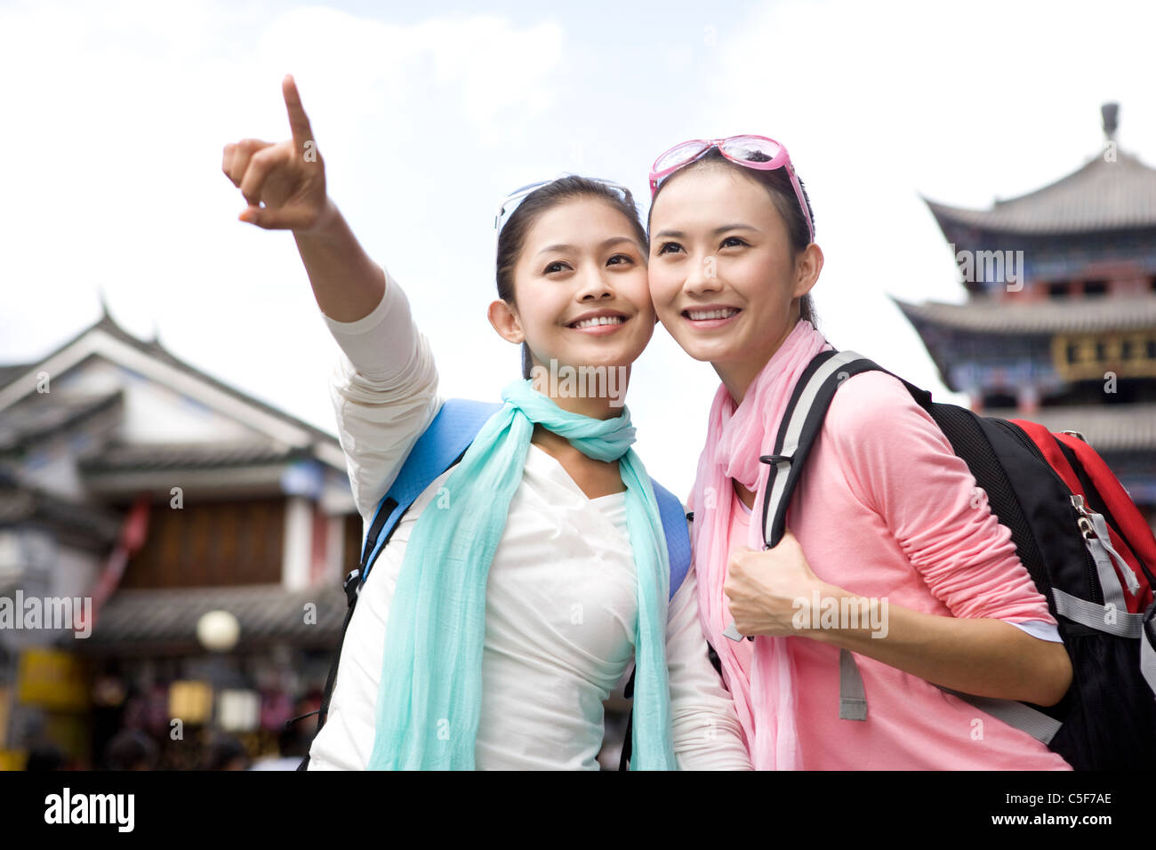 Portrait two beautiful women exploring hi-res stock photography and ...
