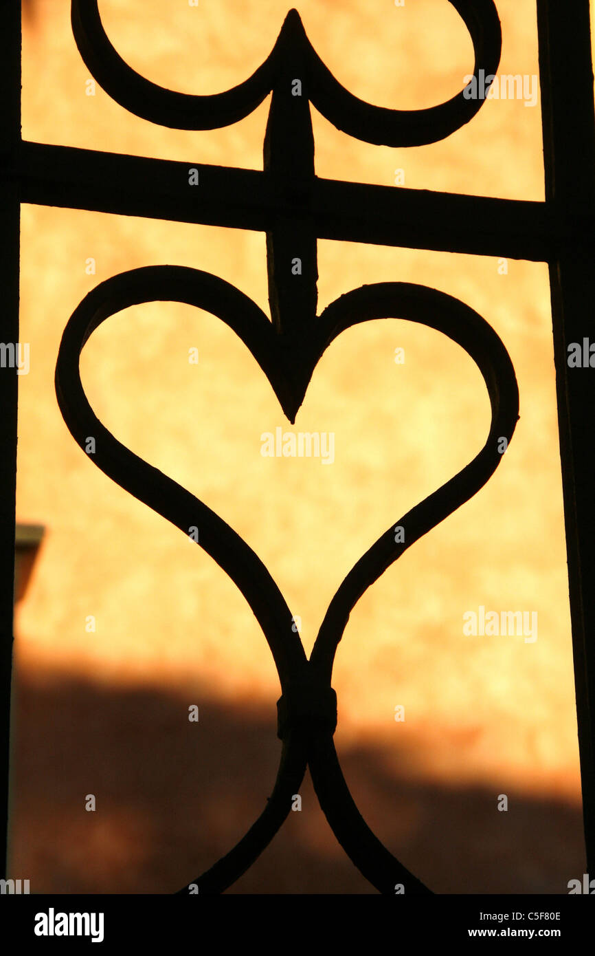 Heart wrought iron fence hi-res stock photography and images - Alamy