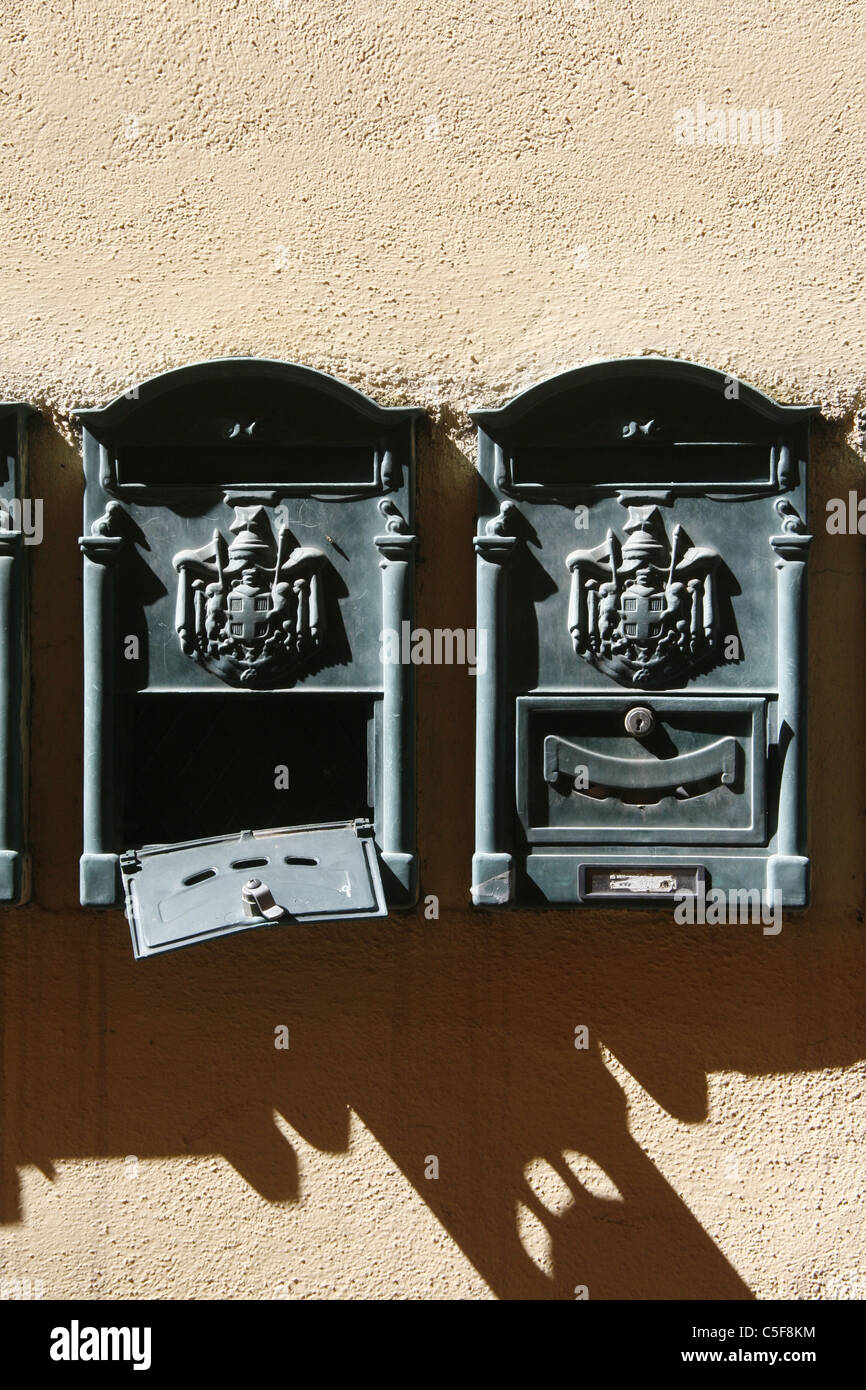 damaged post letter mail boxes in italy Stock Photo - Alamy