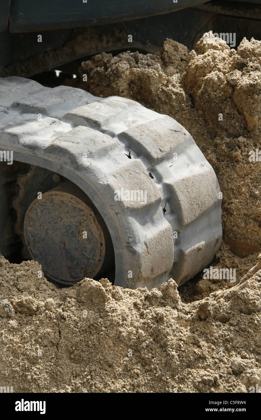 excavator digger bulldozer on street road Stock Photo - Alamy