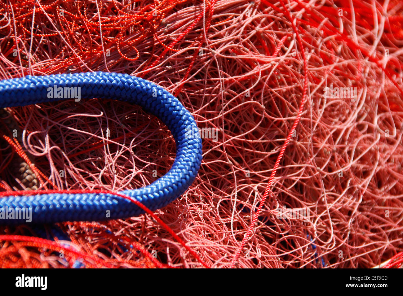 detail of plastic sea fishing nets in port Stock Photo - Alamy
