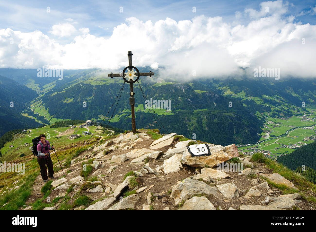 Zillertal, Tyrol, Austria hiker on the scenic trail Stock Photo - Alamy