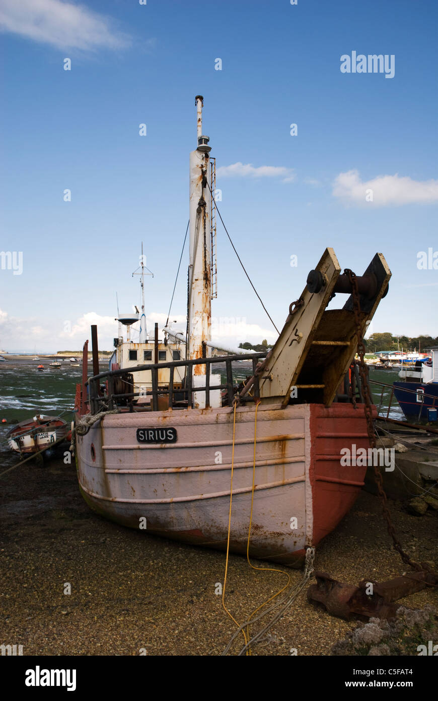 Sirius, an old boat needing restoration moored in Bembridge harbour on ...