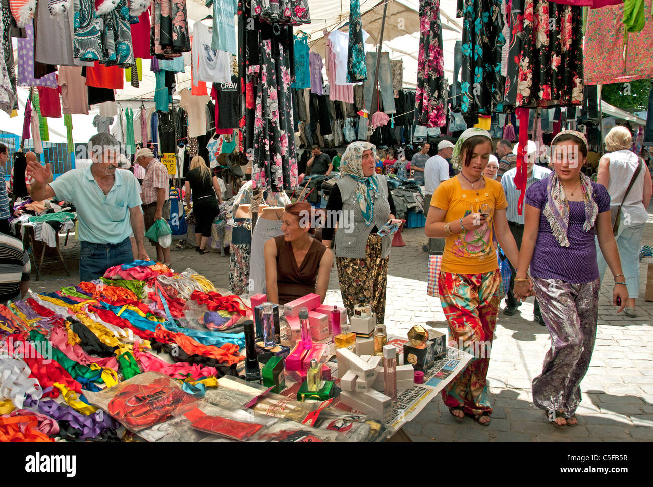 Ayavalik old town Market Bazaar Turkey Turkish Stock Photo - Alamy