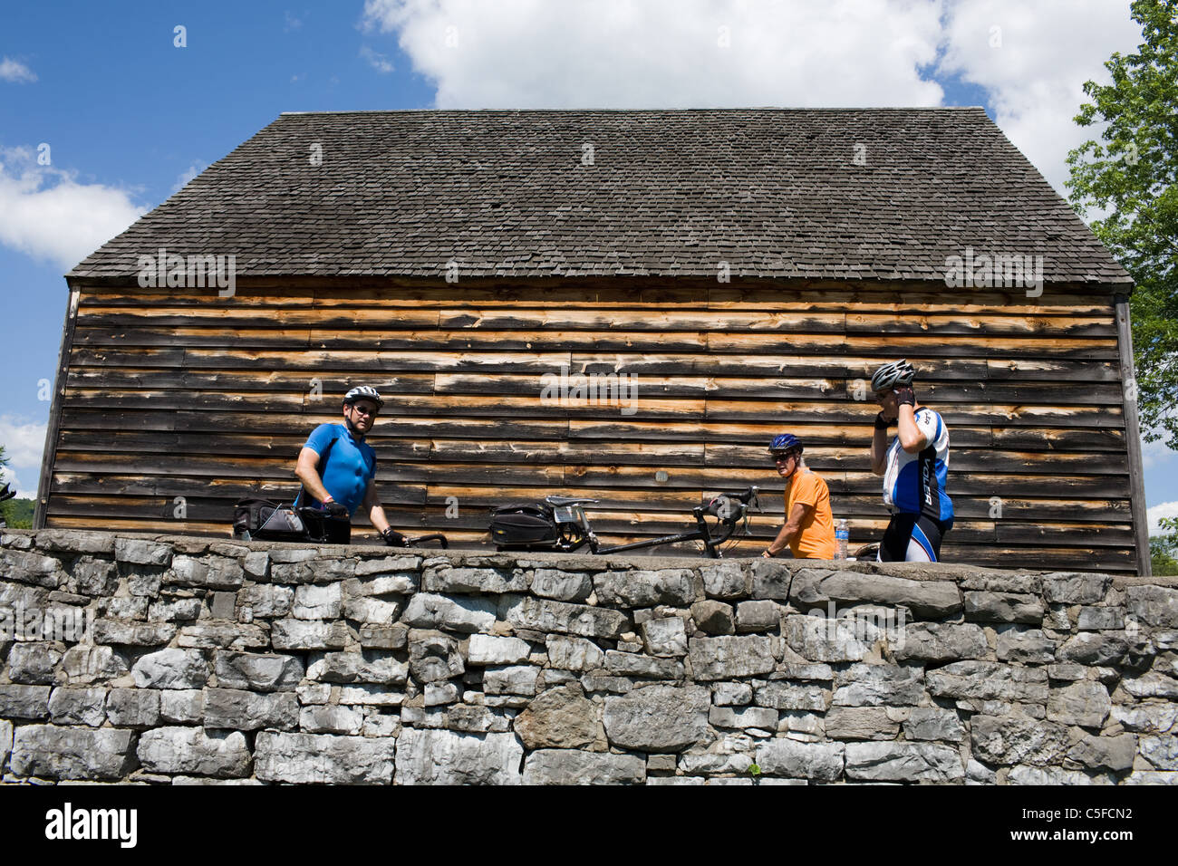Bikers stop to visit Fort Klock, Cycling The Erie Canal Bike Tour ...