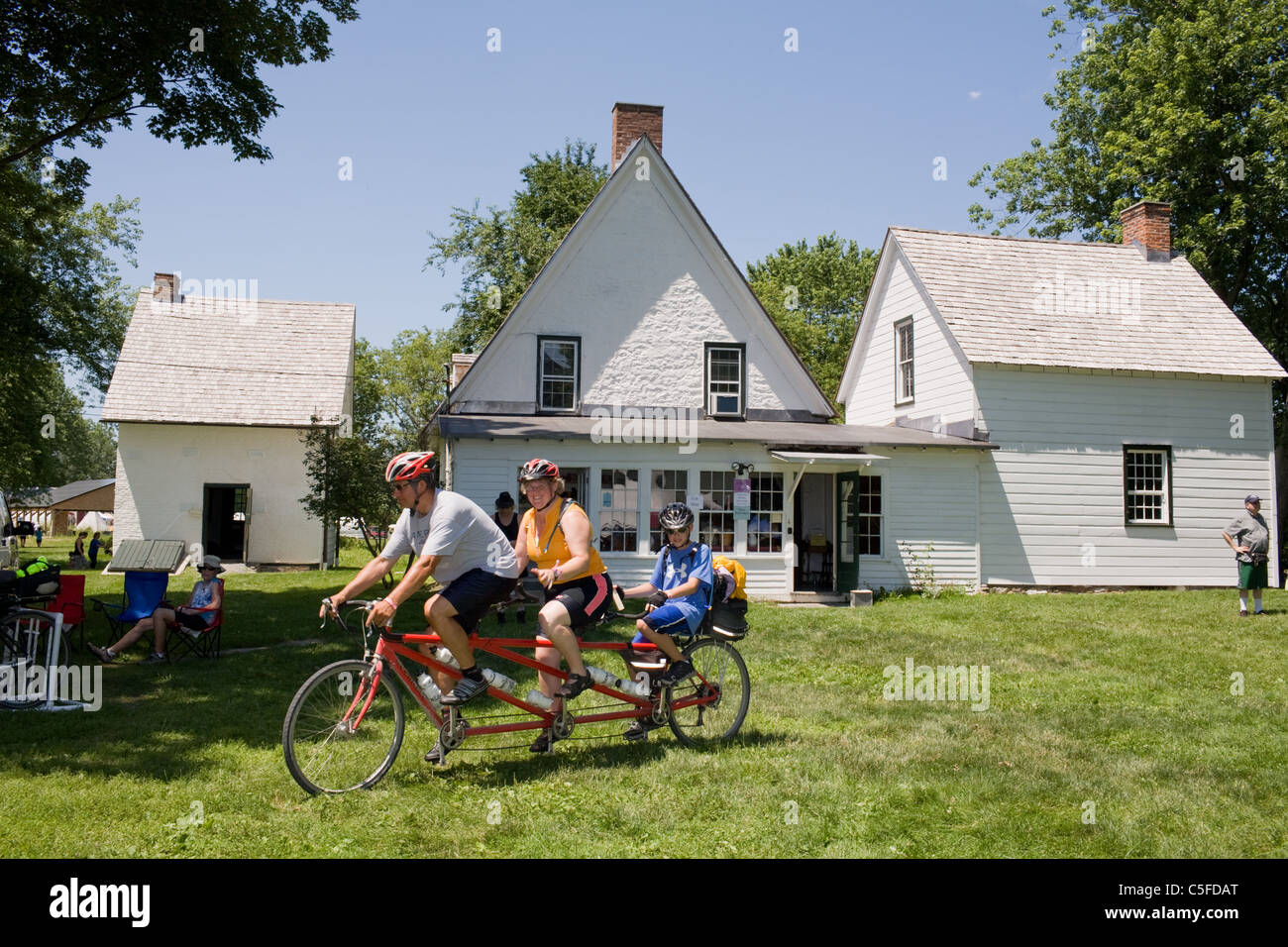 Parents and daughter bikers at Mabee Farm Historic Site, Rotterdam ...
