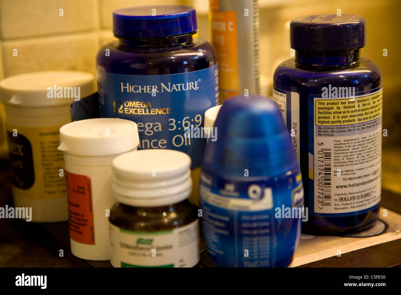 Bottles of various vitamins hi-res stock photography and images - Alamy