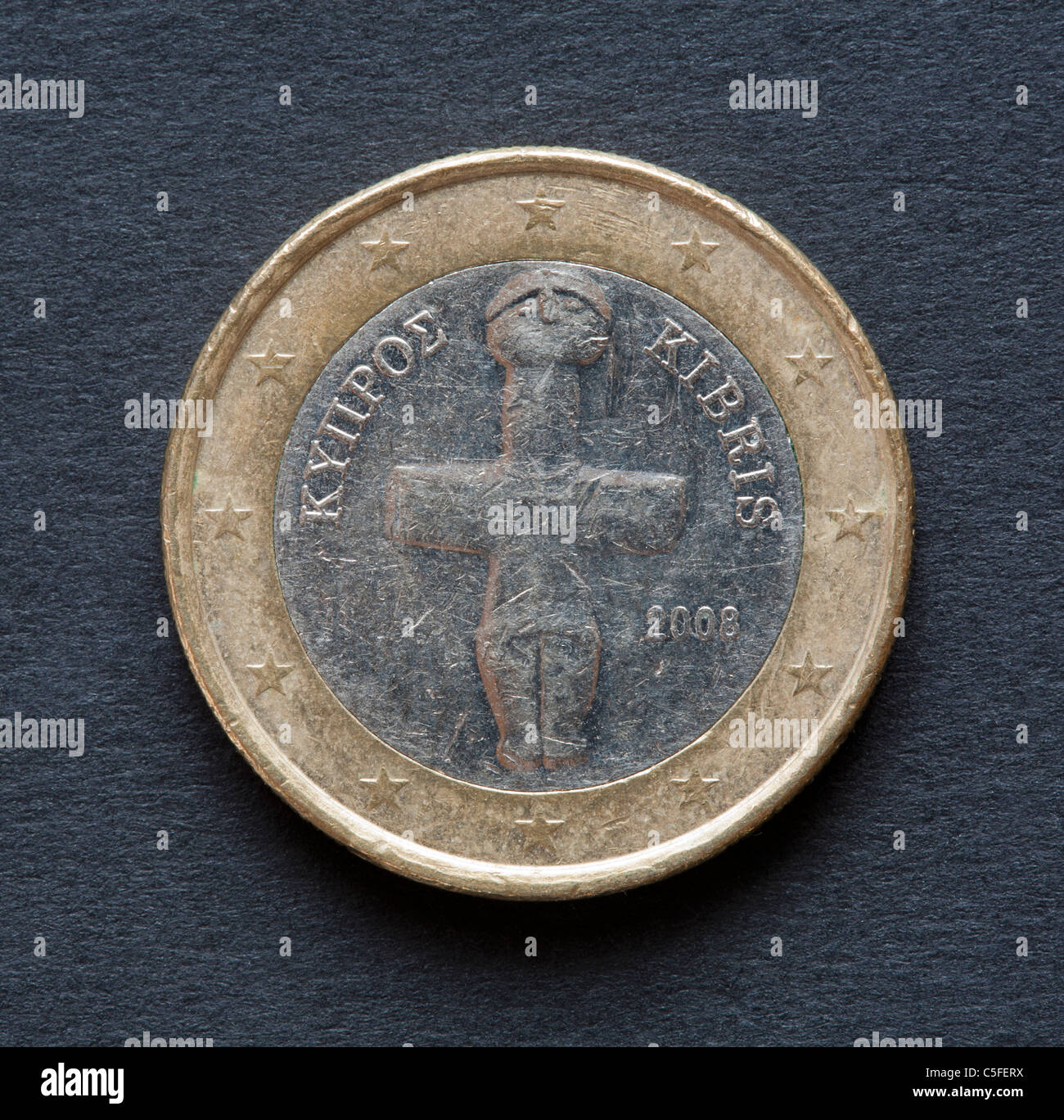 Cypriot one euro coin Stock Photo - Alamy