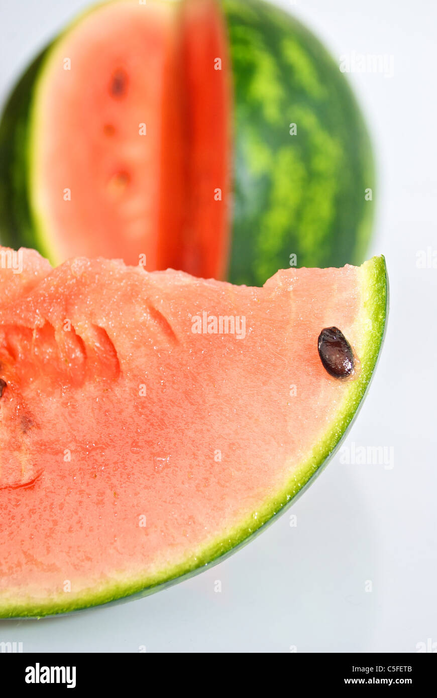 part of watermelon in white background Stock Photo - Alamy
